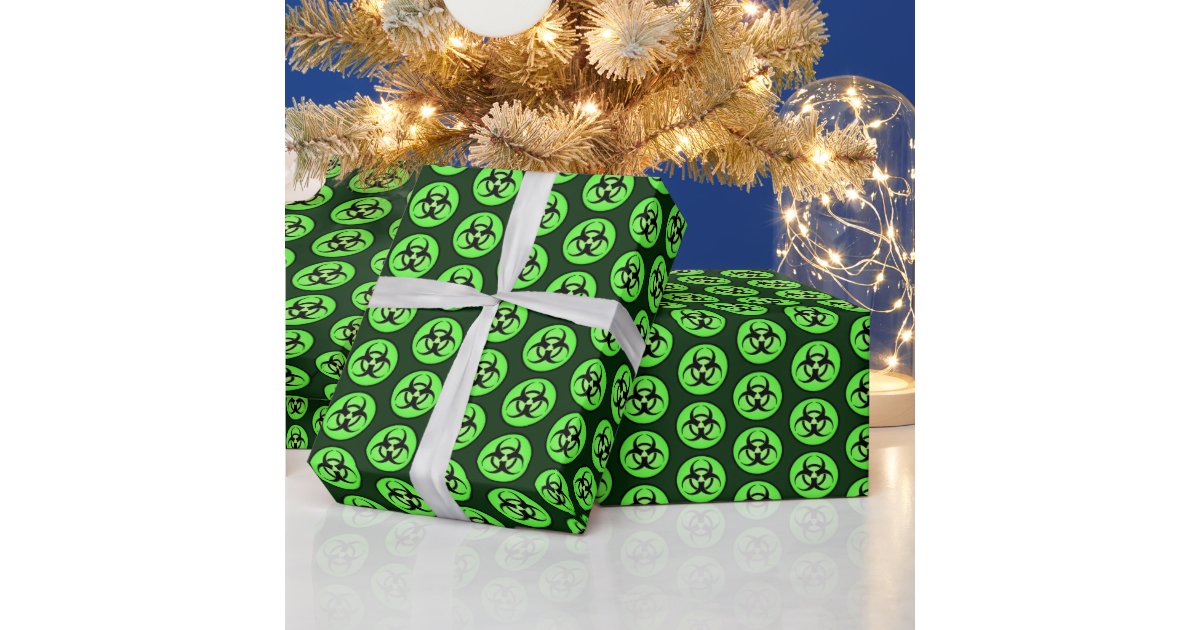 Green Biohazard Symbol Wrapping Paper | Zazzle