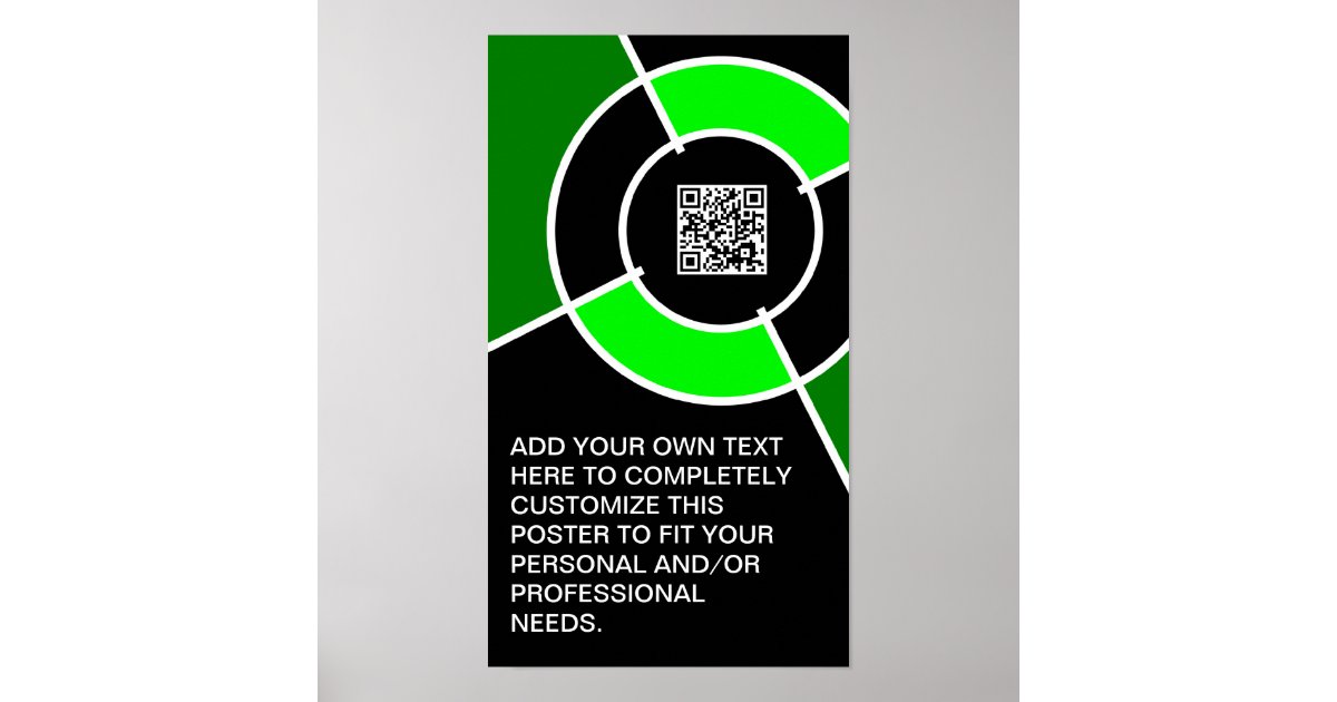 green bullseye QR code Poster | Zazzle