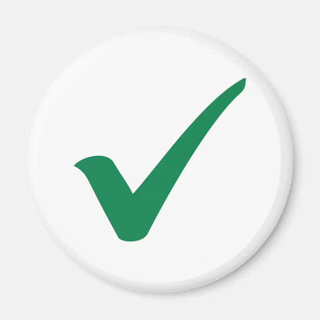 Green check mark magnet | Zazzle