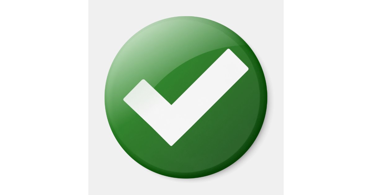 Green Check Mark Write Symbol Magnet | Zazzle