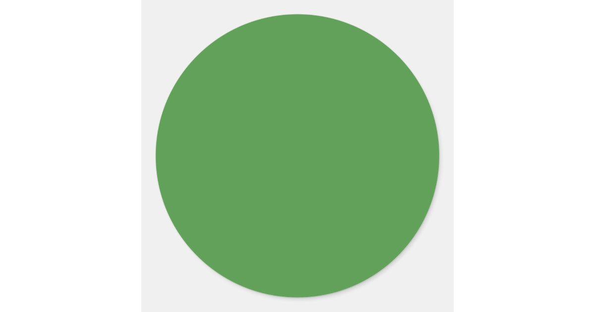Green Colour Circle Classic Round Sticker | Zazzle