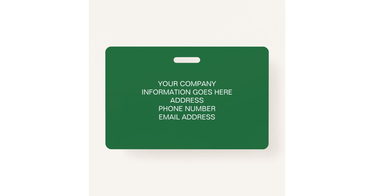 Green Employee Name Badge with Logo and QR Code ID Badge | Zazzle