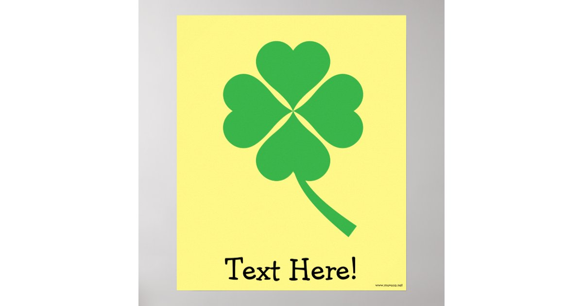 Green Four Leaf Clover Poster | Zazzle
