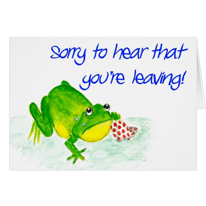 Green Frog 'Leaving' Card | Zazzle.co.uk