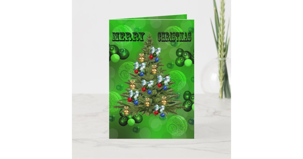 Green Lawn Bowls Christmas Design, Card | Zazzle