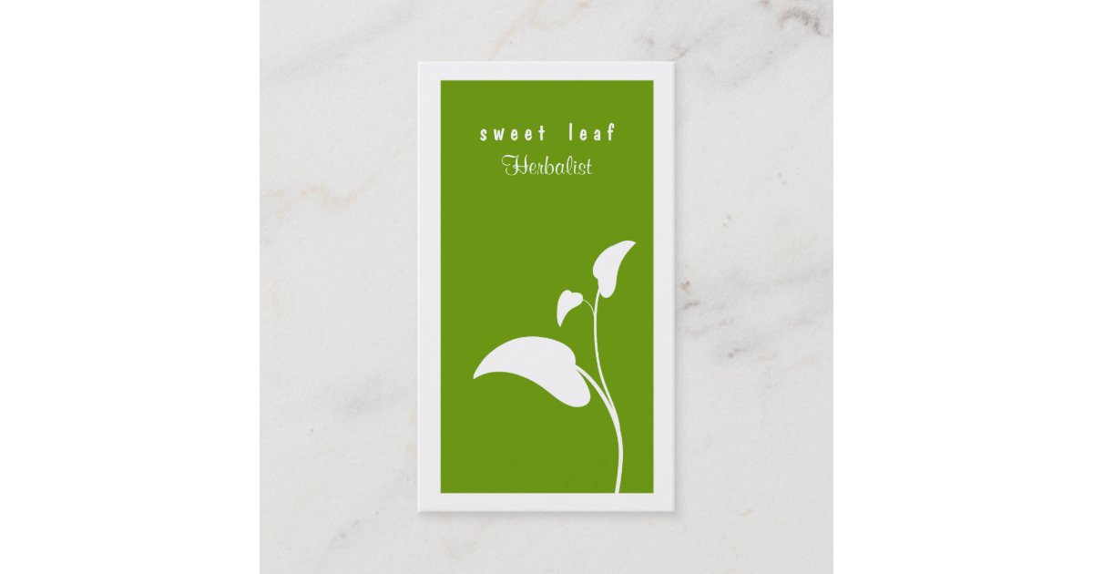 Green Leaf Herbalist Business Card | Zazzle