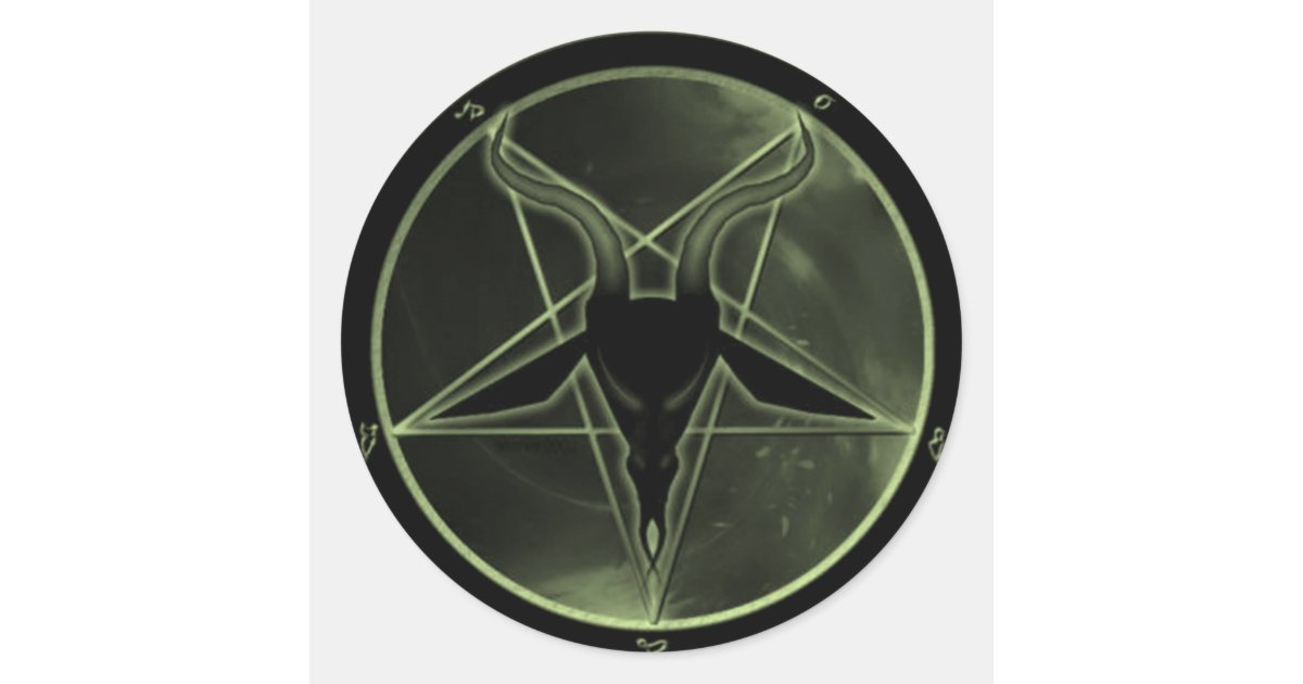 Green Pentagram Classic Round Sticker | Zazzle