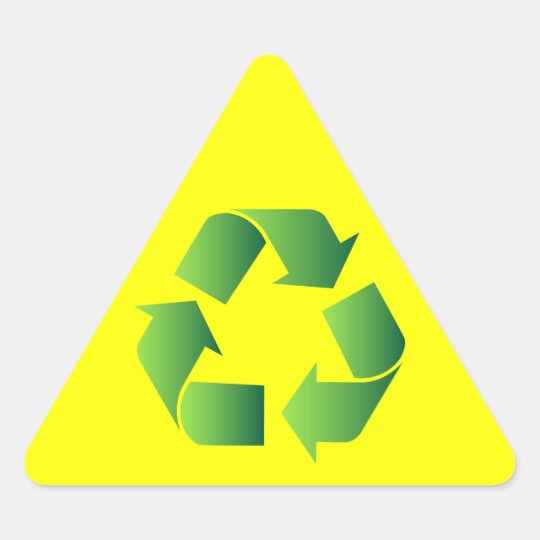 Green Recycle Symbol Triangle Sticker | Zazzle.co.uk