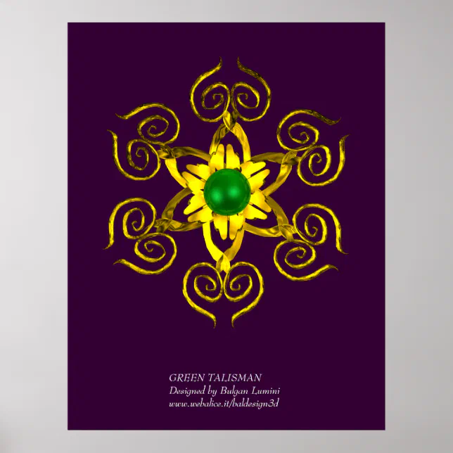 GREEN TALISMAN,purple Poster | Zazzle