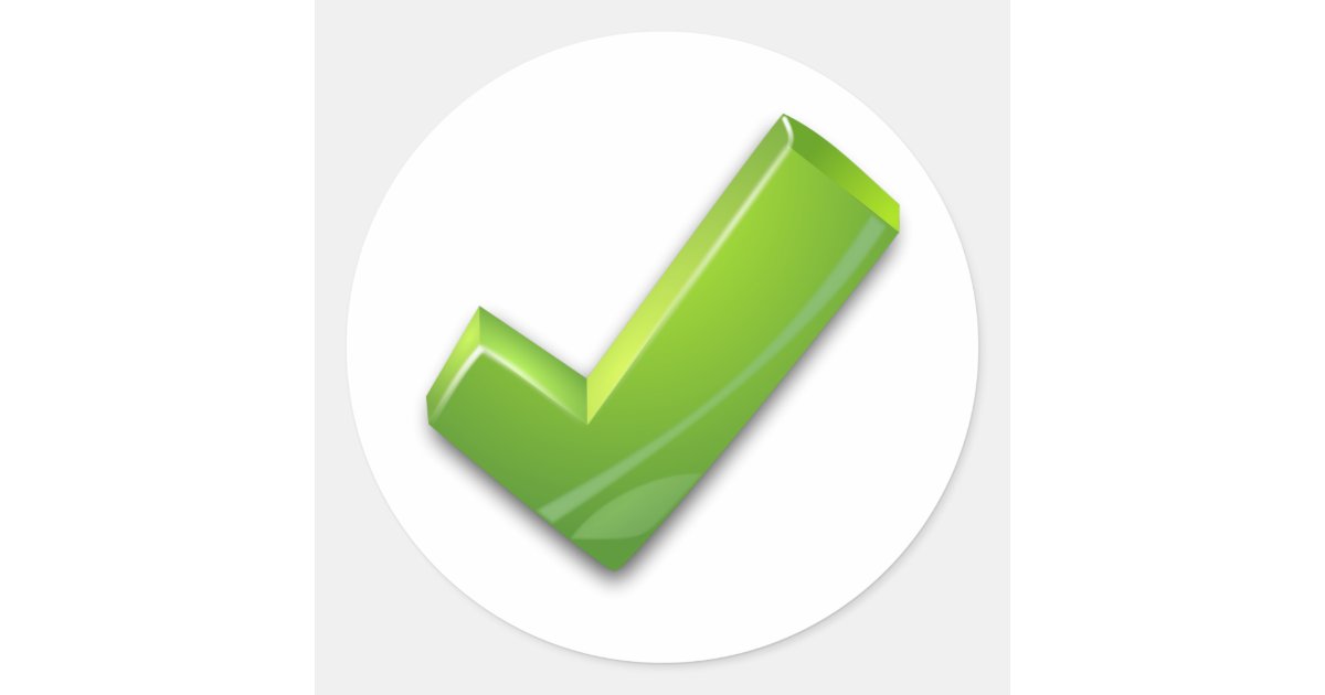 Green Tick Sticker | Zazzle