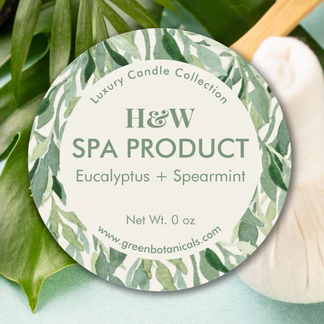 Greenery Eucalyptus Botanical Leaves Product Label | Zazzle