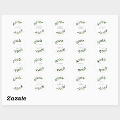 Greenery Wedding Stickers | Zazzle