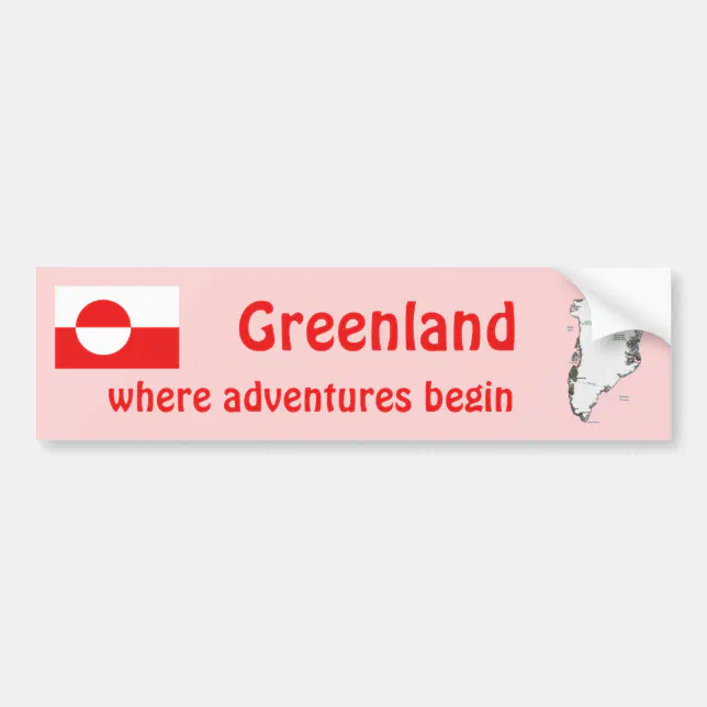 Greenland Flag and Map Bumper Sticker | Zazzle