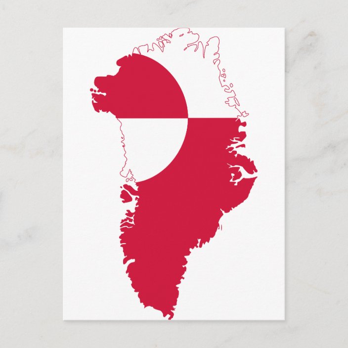 Greenland Flag Map GL Postcard | Zazzle.co.uk
