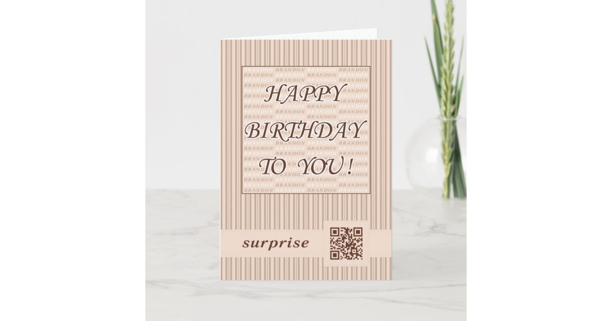 Greeting Card.Happy Birthday Brandon! Card | Zazzle