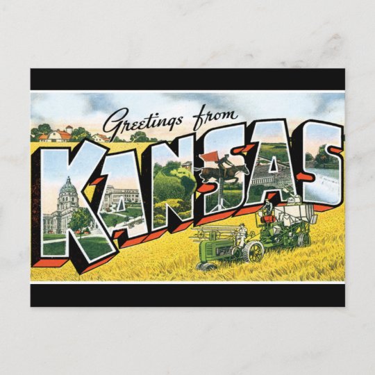 Greetings from Kansas Postcard | Zazzle.co.uk
