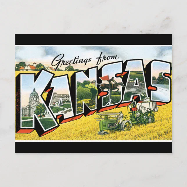 Greetings from Kansas Postcard | Zazzle