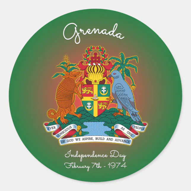 Grenada Coat of Arms Classic Round Sticker | Zazzle