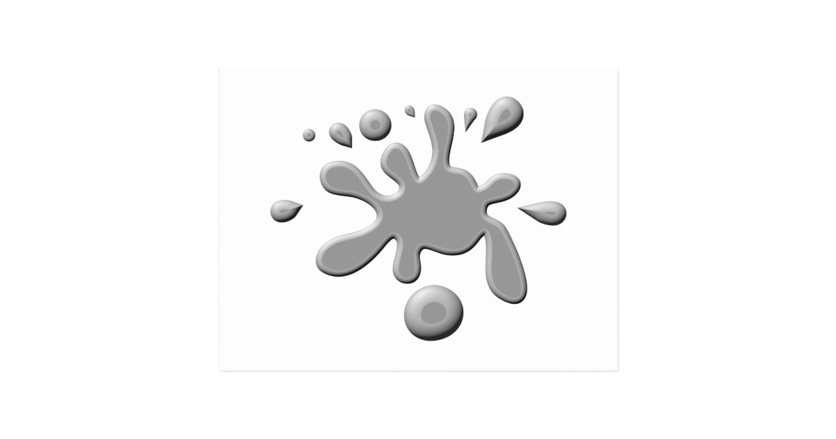 Grey Paint Splodge Postcard | Zazzle.co.uk