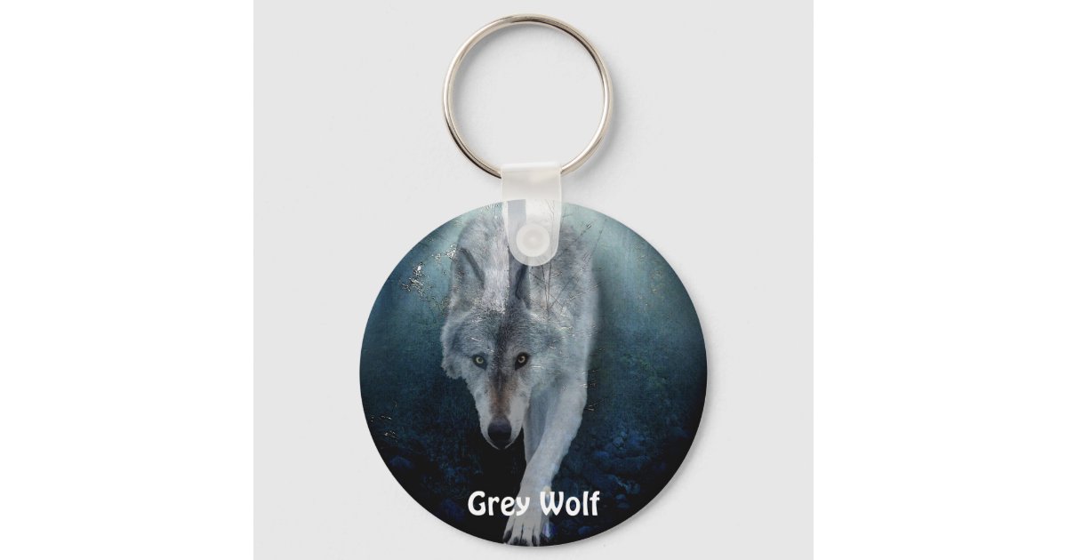 GREY TIMBER WOLF Luggage Pull \ Keychain | Zazzle