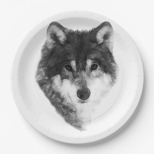 Grey Wolf attractive Paper Plate | Zazzle.co.uk