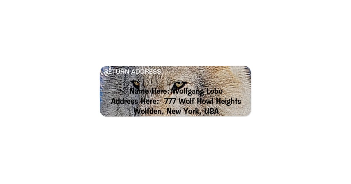 GREY WOLF Wildlife Return Address Labels | Zazzle