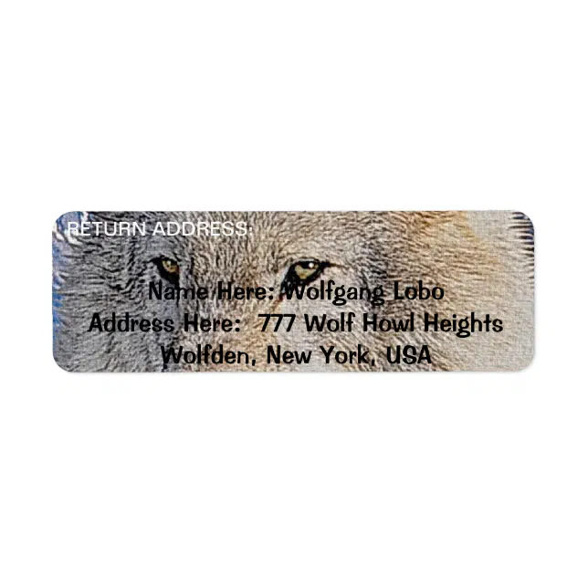GREY WOLF Wildlife Return Address Labels | Zazzle