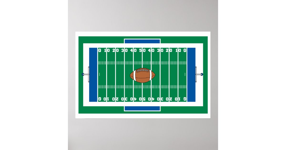 grid iron football field graphic poster | Zazzle