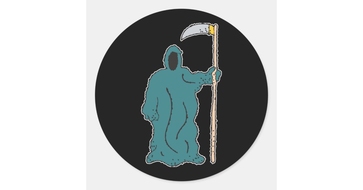 Grim Reaper Classic Round Sticker | Zazzle