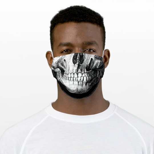 Grinning Skull Cloth Face Mask | Zazzle.co.uk