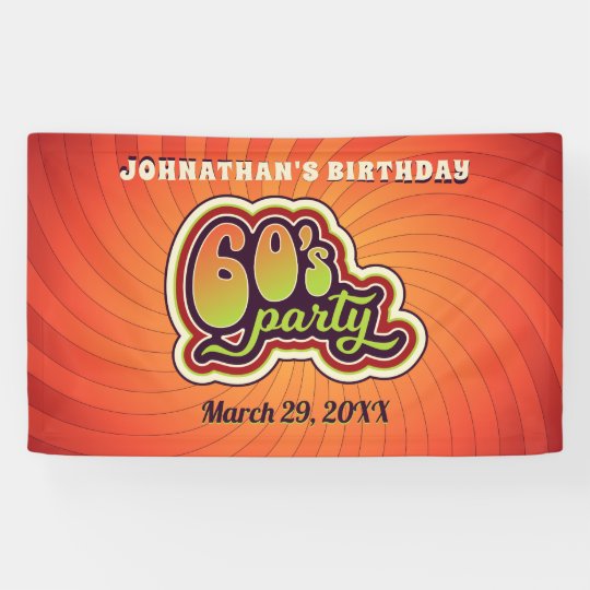 Groovy 60's Party Banner | Zazzle.co.uk