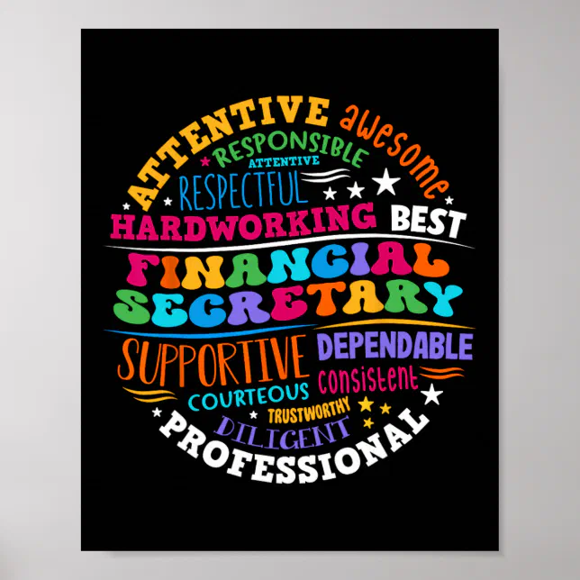 Groovy Front Desk Financial Secretary Admin Apprec Poster | Zazzle