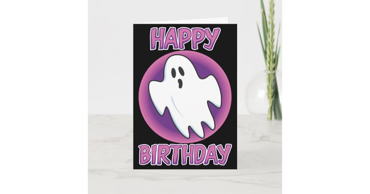 Groovy Ghost Birthday Card | Zazzle.co.uk