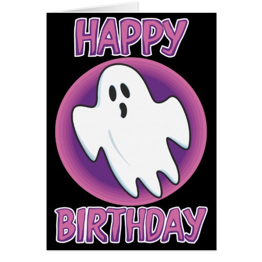Groovy Ghost Birthday Card | Zazzle