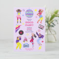 Groovy Roller Disco girl Purple Party Retro Invitation | Zazzle