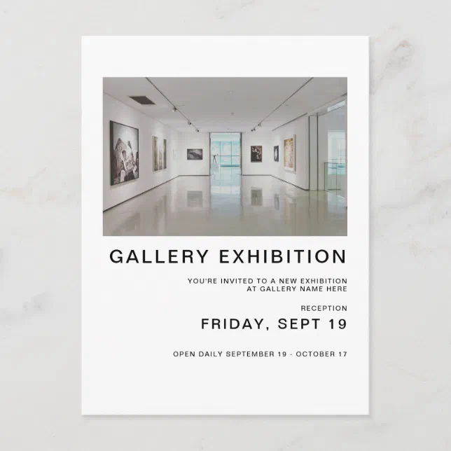 Group Gallery Exhibition Invitation Template Postcard | Zazzle