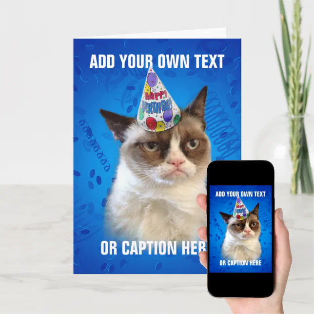 Grumpy Cat Customizeable Happy Birthday Card | Zazzle