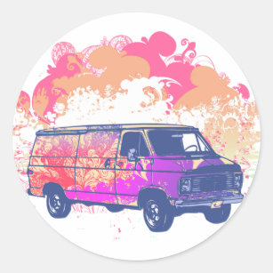 Hippie Van Stickers & Labels | Zazzle UK