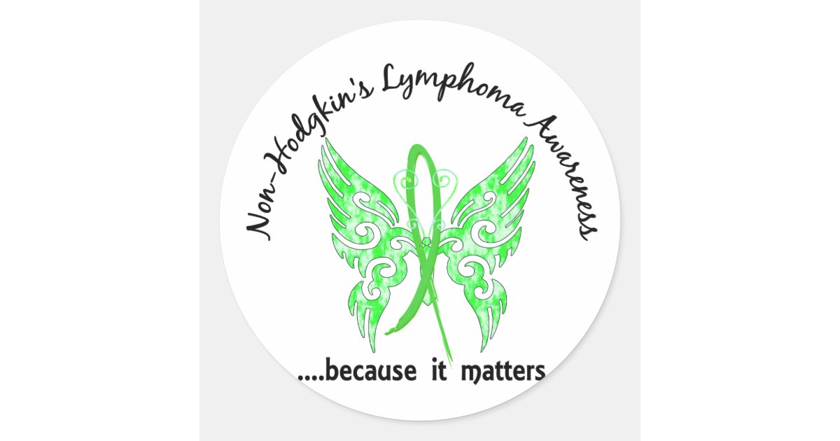 Grunge Tattoo Butterfly 6.1 Non-Hodgkin's Lymphoma Classic Round ...