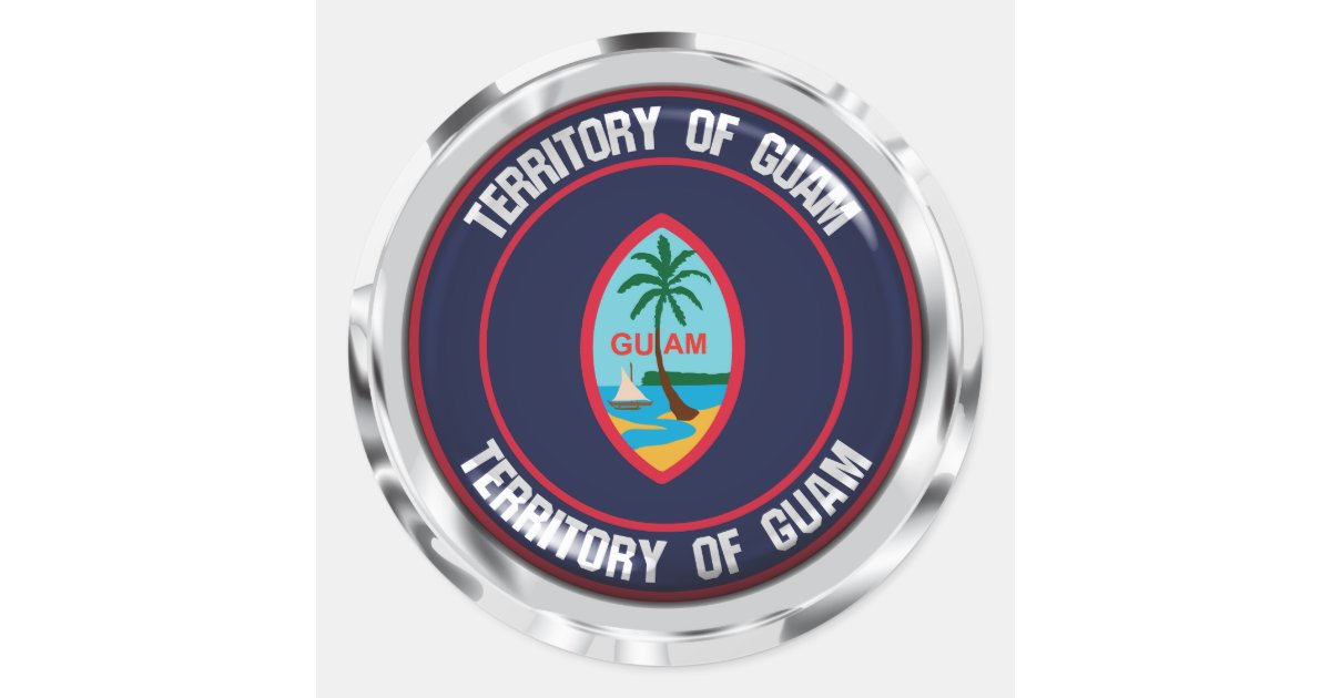 Guam Round Emblem Classic Round Sticker | Zazzle