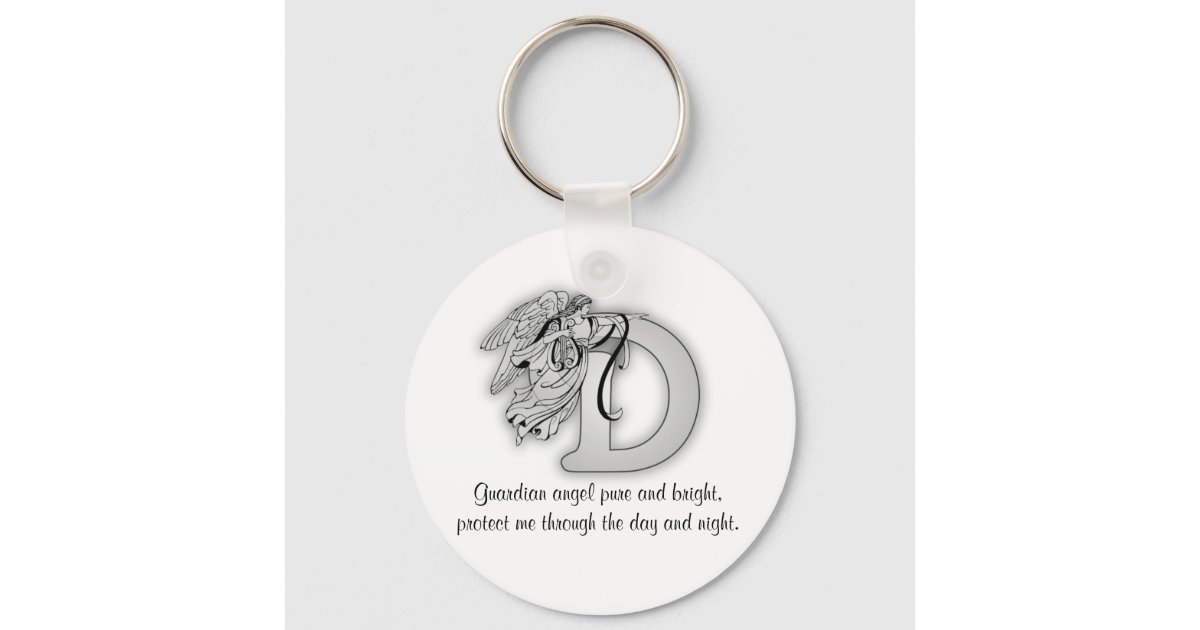 Guardian Angel Letter D Key Ring | Zazzle