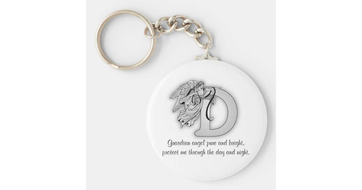 Guardian Angel Letter D Key Ring | Zazzle