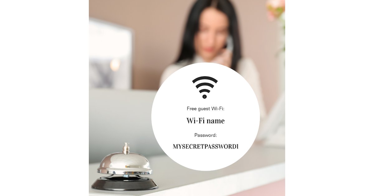 Guest customer wifi network password classic round sticker | Zazzle