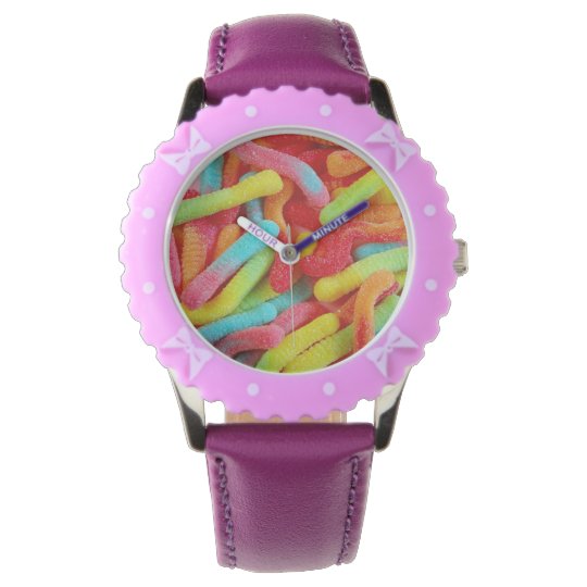Gummy worm candy print watch | Zazzle.co.uk