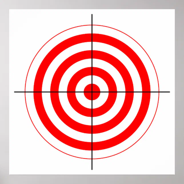 gun shooting range bulls eye target symbol poster | Zazzle