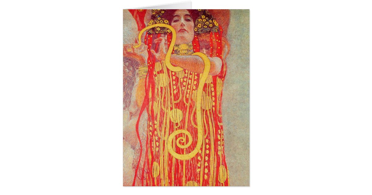 Gustav Klimt Red Woman Gold Snake Painting | Zazzle