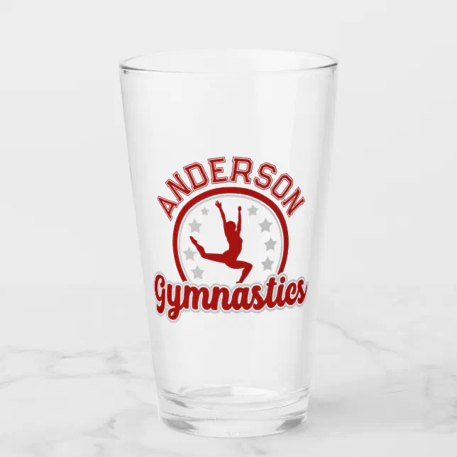Gymnastics ADD NAME Gymnast Vault Floor Athlete Glass | Zazzle