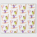 Gymnastics jump Cartwheels girl birthday party Gif Wrapping Paper | Zazzle