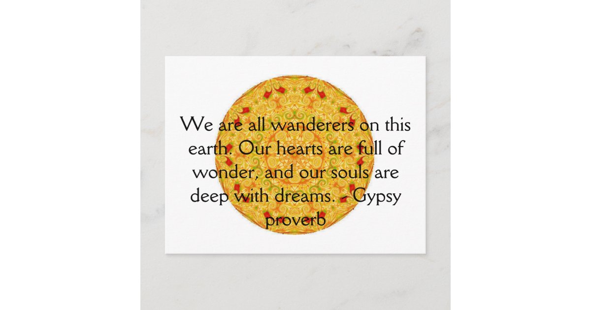Gypsy Proverb wanderlust travel quote Postcard | Zazzle