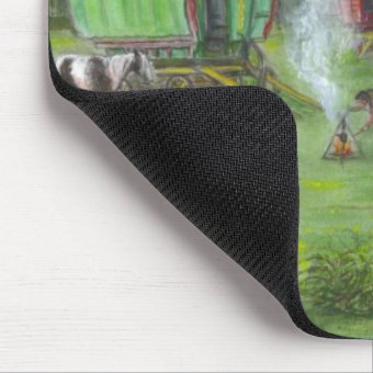Gypsy wagons and horses mouse mat | Zazzle